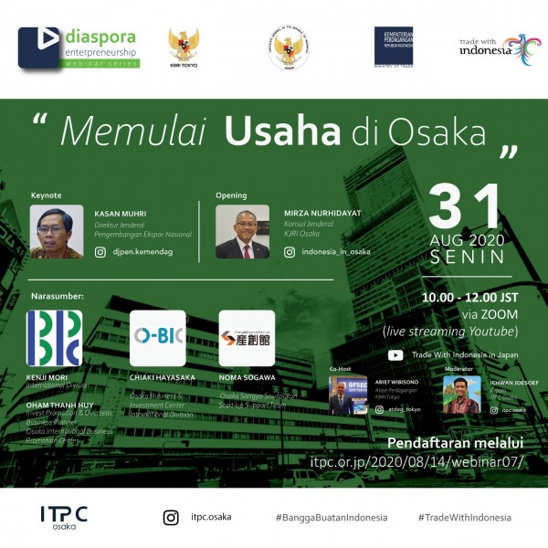 ITPC Osaka Webinar Membuka Usaha di Osaka, Jepang